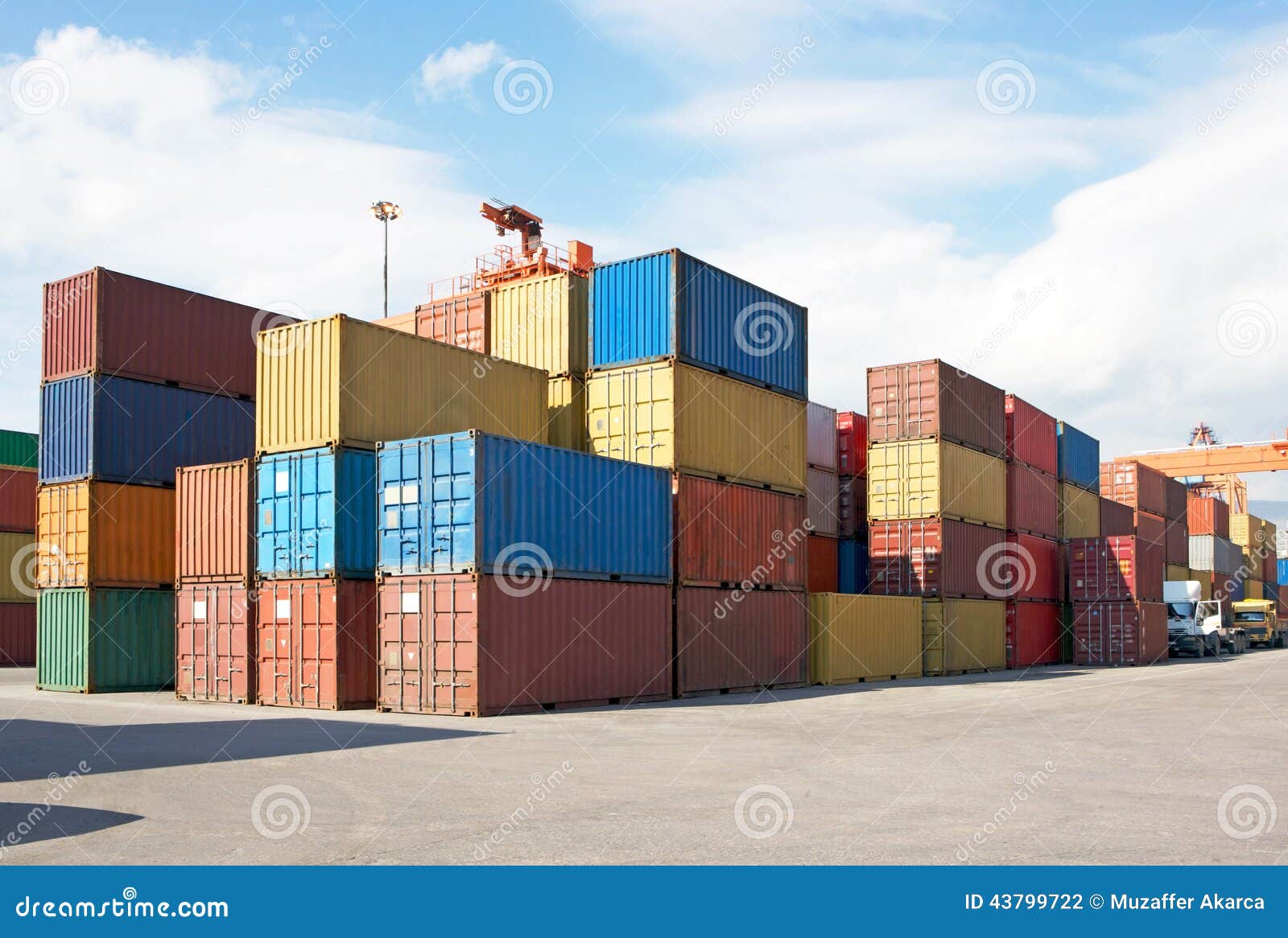 Containers Ar at the Harbor, Freight Transportatio Stock Photo - Image ...