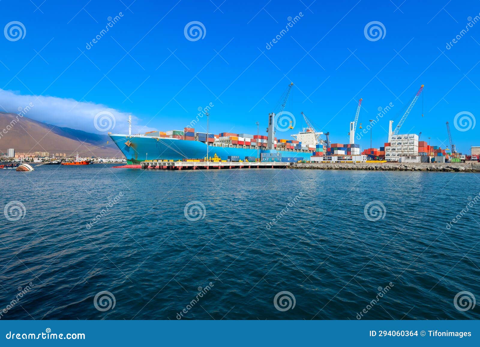 Containers Being Loaded in a Cargo Ship Stock Photo - Image of freight ...