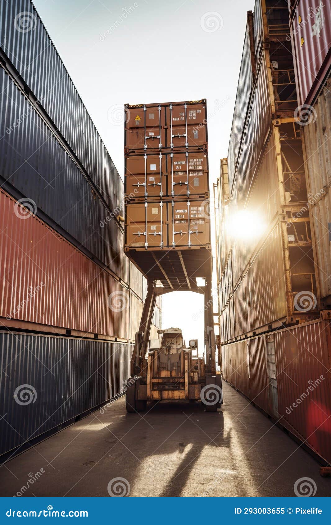 Containers Being Loaded and Unloaded from a Cargo Ship AI Generated ...