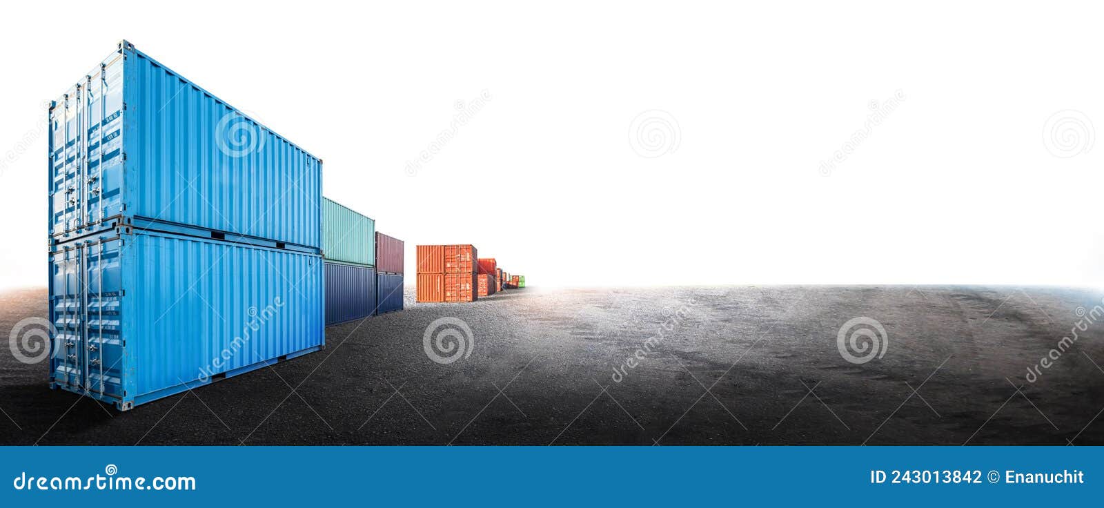 Containers Box Isolated on White Background from Cargo Freight Ship in ...
