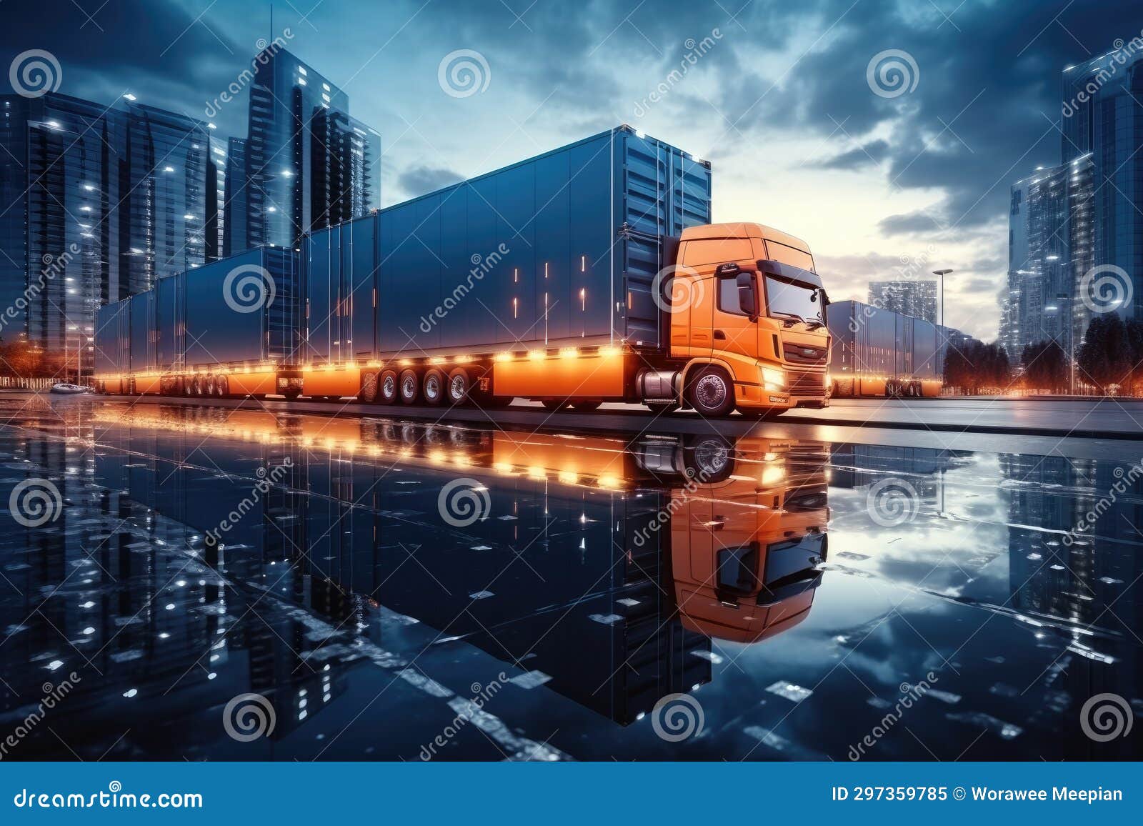 Containers Cargo Ship at Logistic Hub. Generative AI Stock Image ...