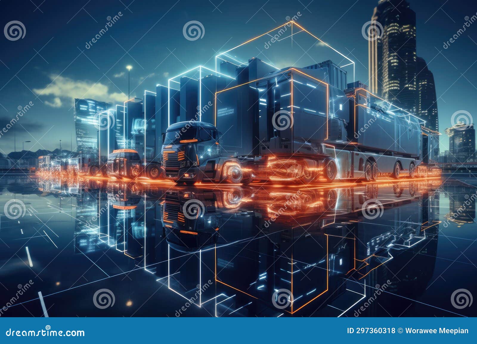 Containers Cargo Ship at Logistic Hub. Generative AI Stock Photo ...