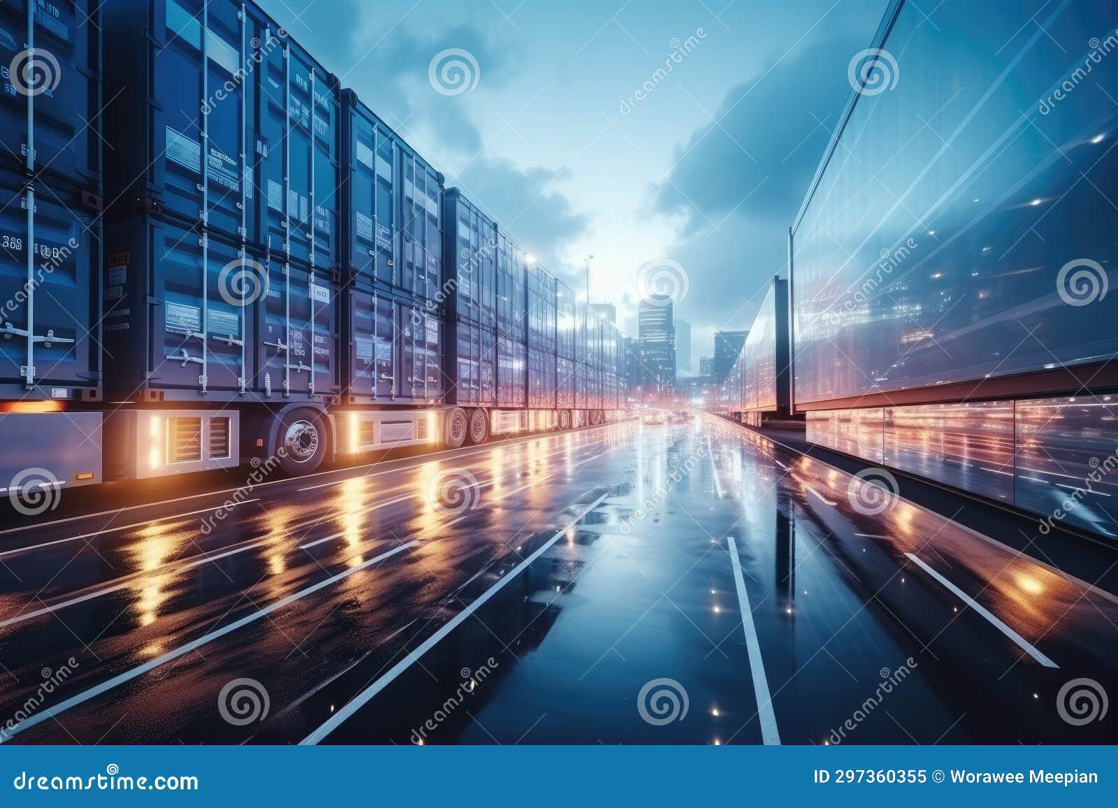 Containers Cargo Ship at Logistic Hub. Generative AI Stock Image ...