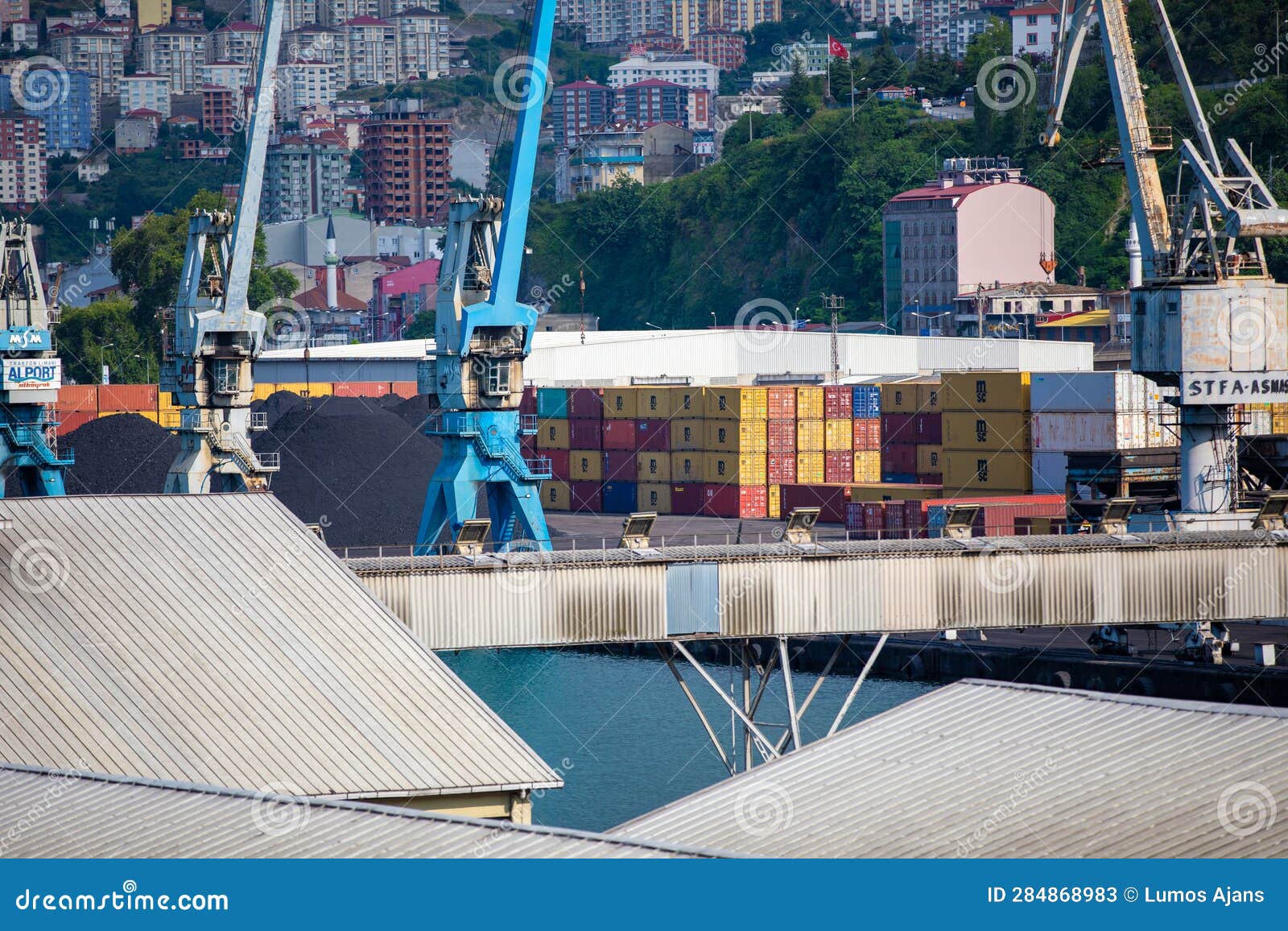 Containers on the Cargo Ship in Trabzon Port. Editorial Stock Photo ...