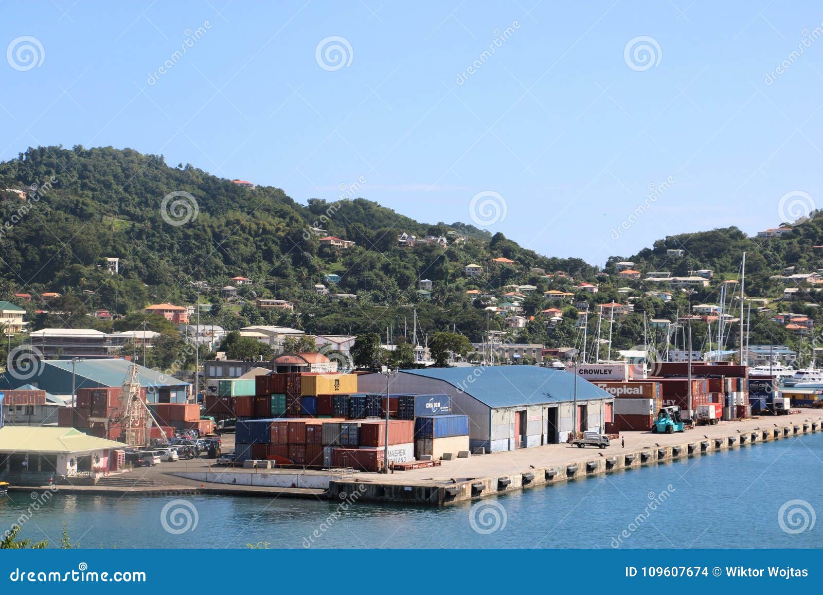 Cargo Terminal in St. Gerogre`s, Grenada Editorial Stock Image - Image ...