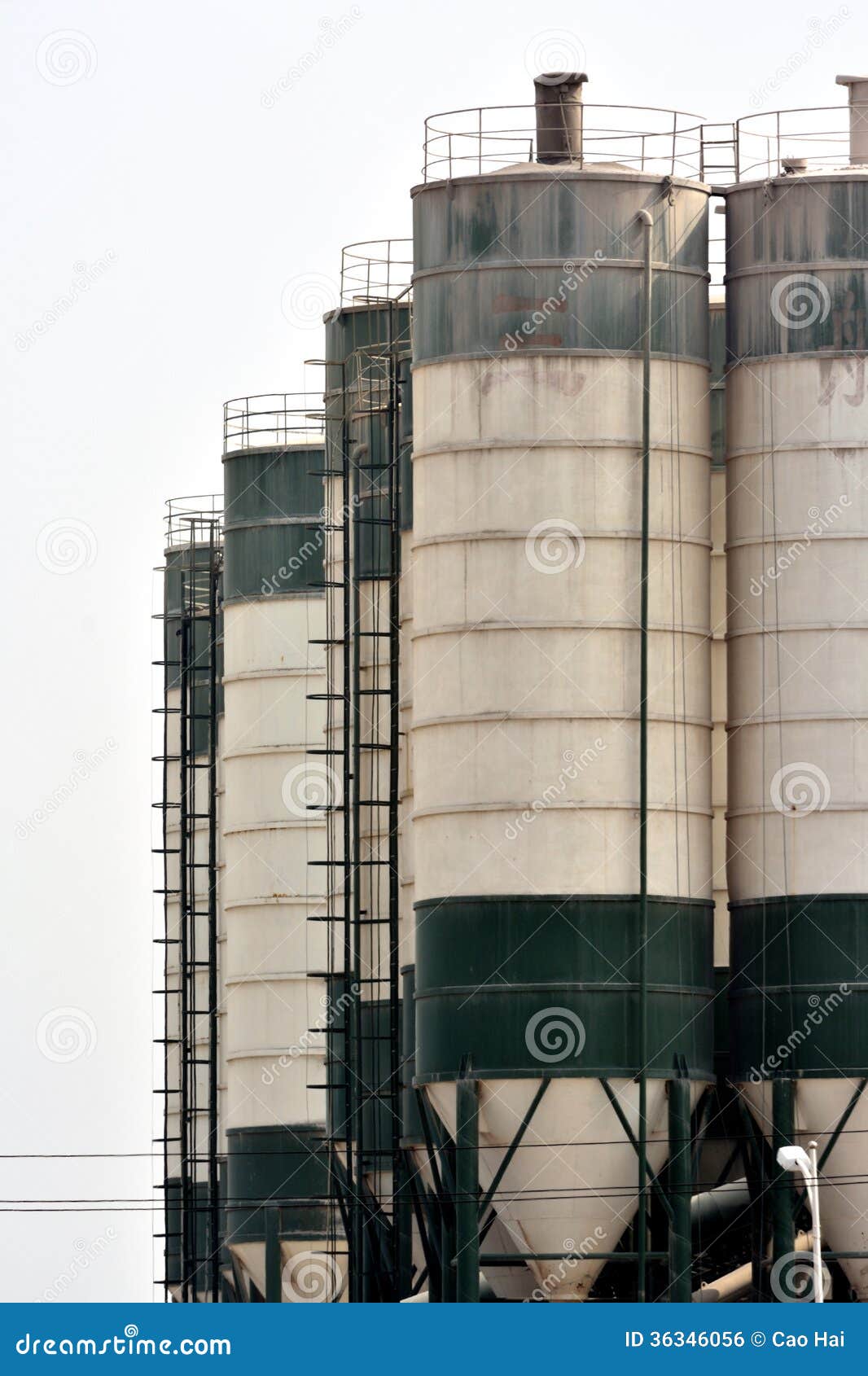 Containers of Cement Plant stock photo. Image of equipment - 36346056