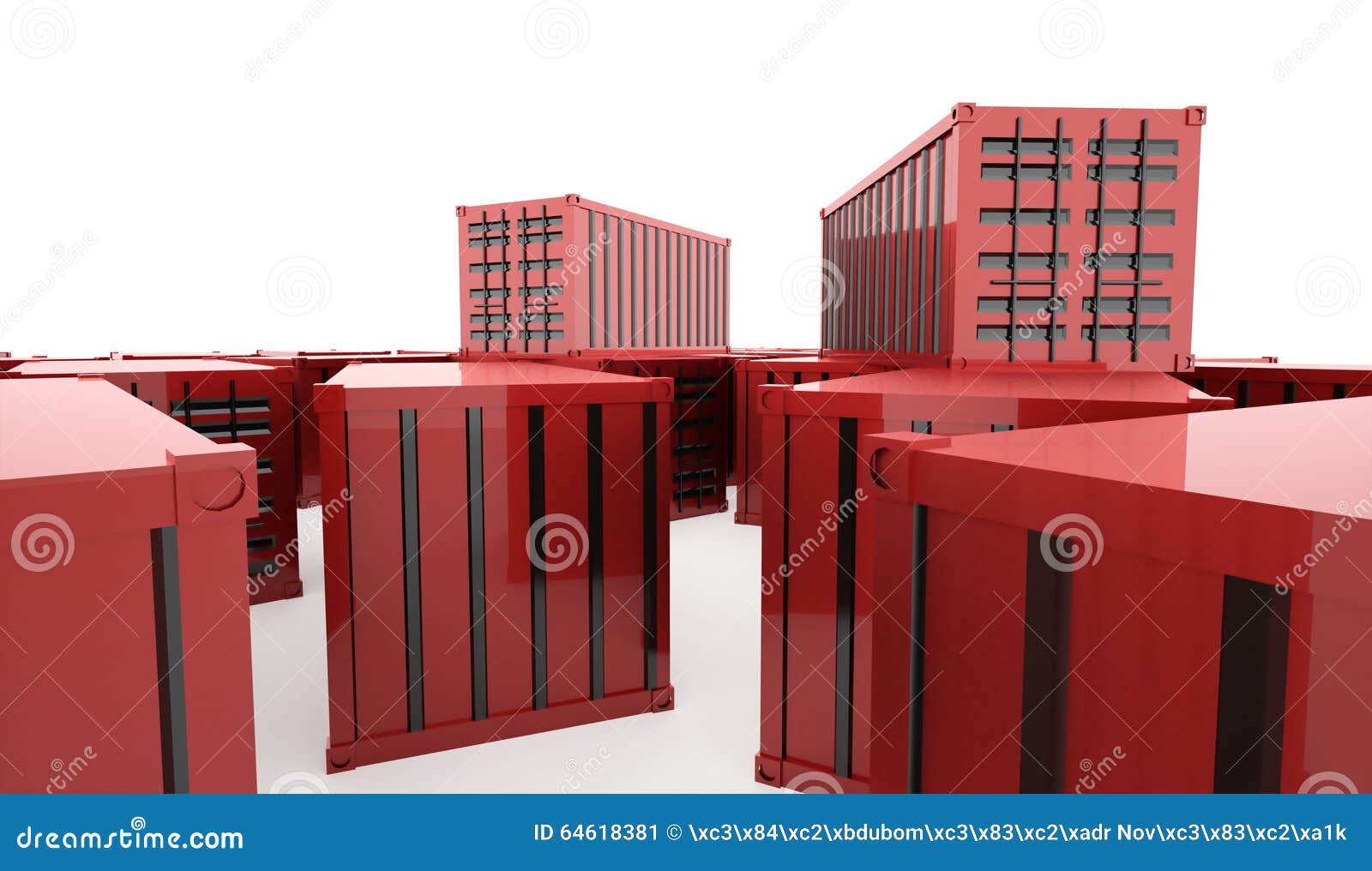 Containers Concept Rendered Stock Illustration - Illustration of ...