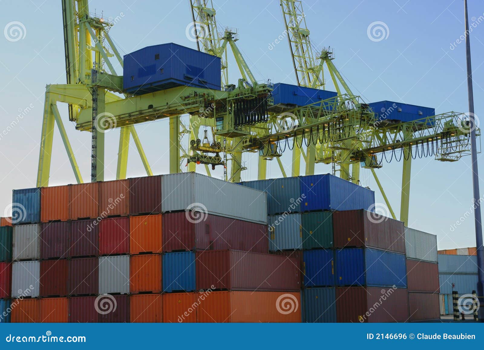 Containers and Container Crane Stock Photo - Image of transport, export ...