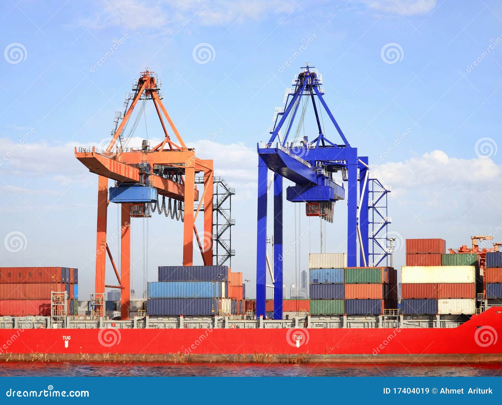 Containers and cranes stock image. Image of board, deck - 17404019