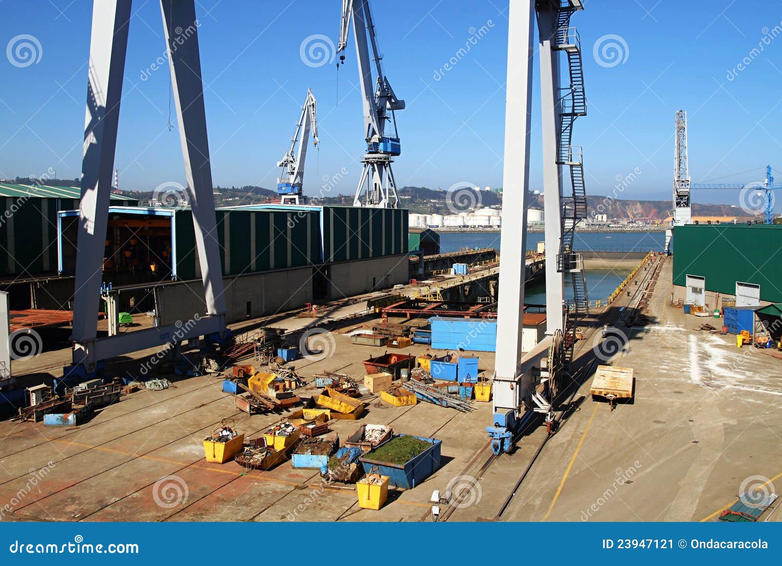 Containers and cranes stock image. Image of industrial - 23947121