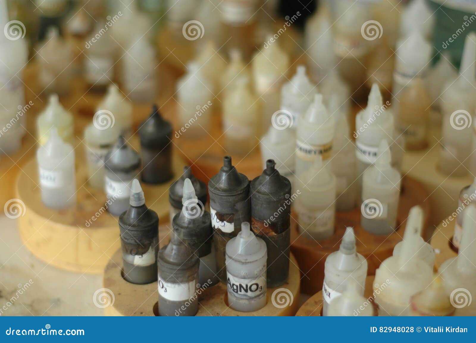 Containers with Different Chemicals in a Laboratory Stock Photo - Image ...
