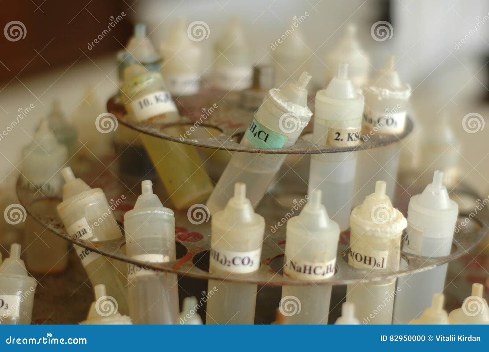 Containers with Different Chemicals in a Laboratory Stock Photo - Image ...