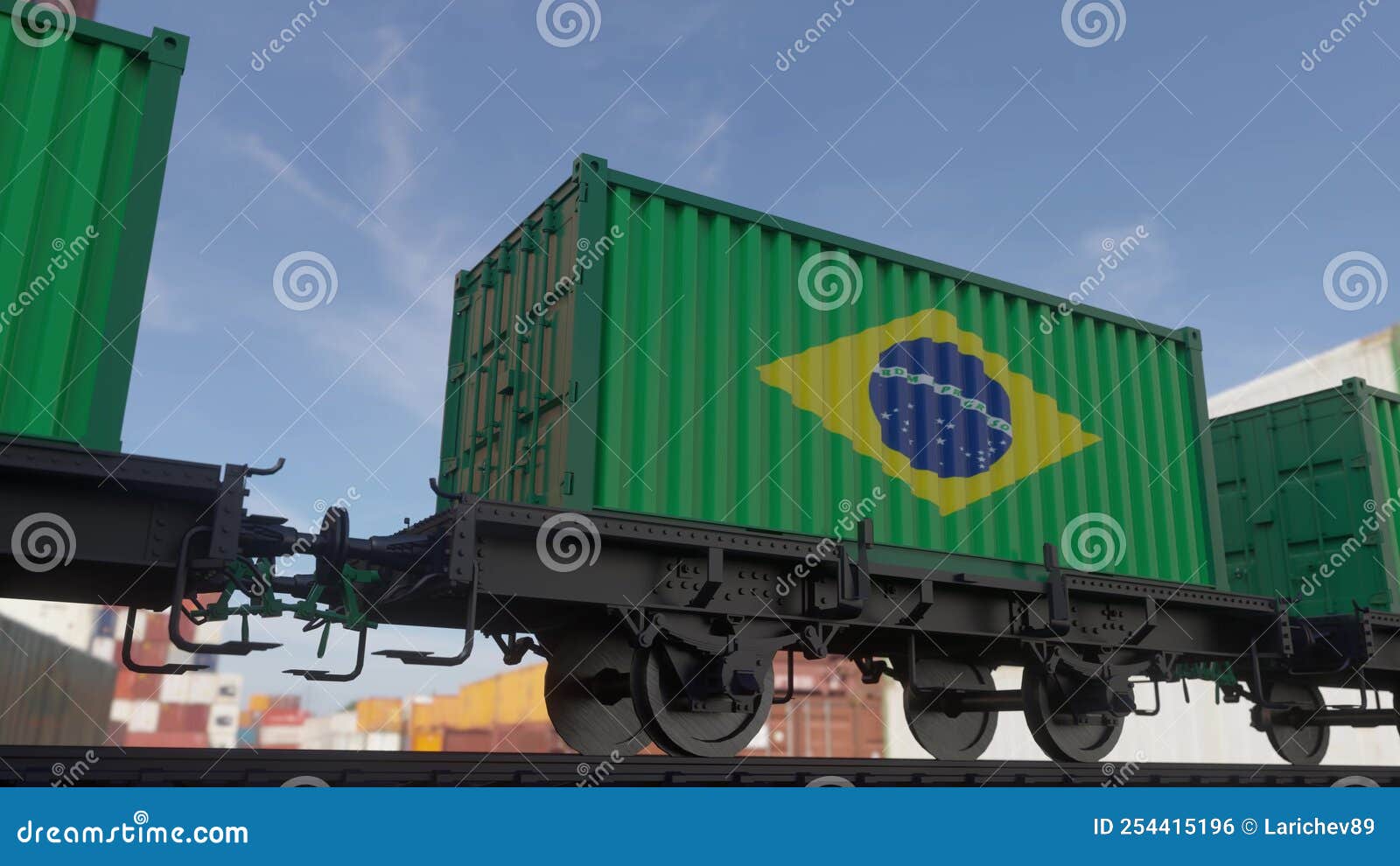 Set Flag, Railway, Railroad Track, Trolley Suitcase And Cafe And ...