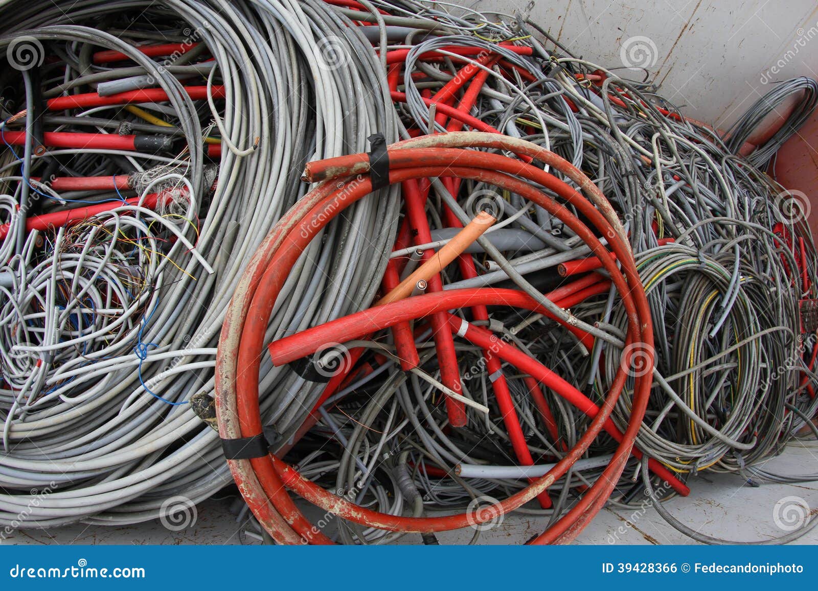 Containers Full of Many Electrical Cables and Copper Cables Stock Photo ...