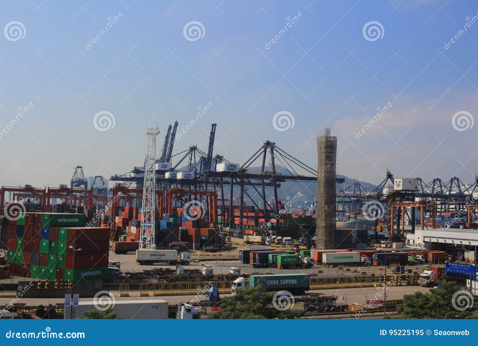 Containers in Hong Kong Kwai Chung Container Terminal Editorial Image ...