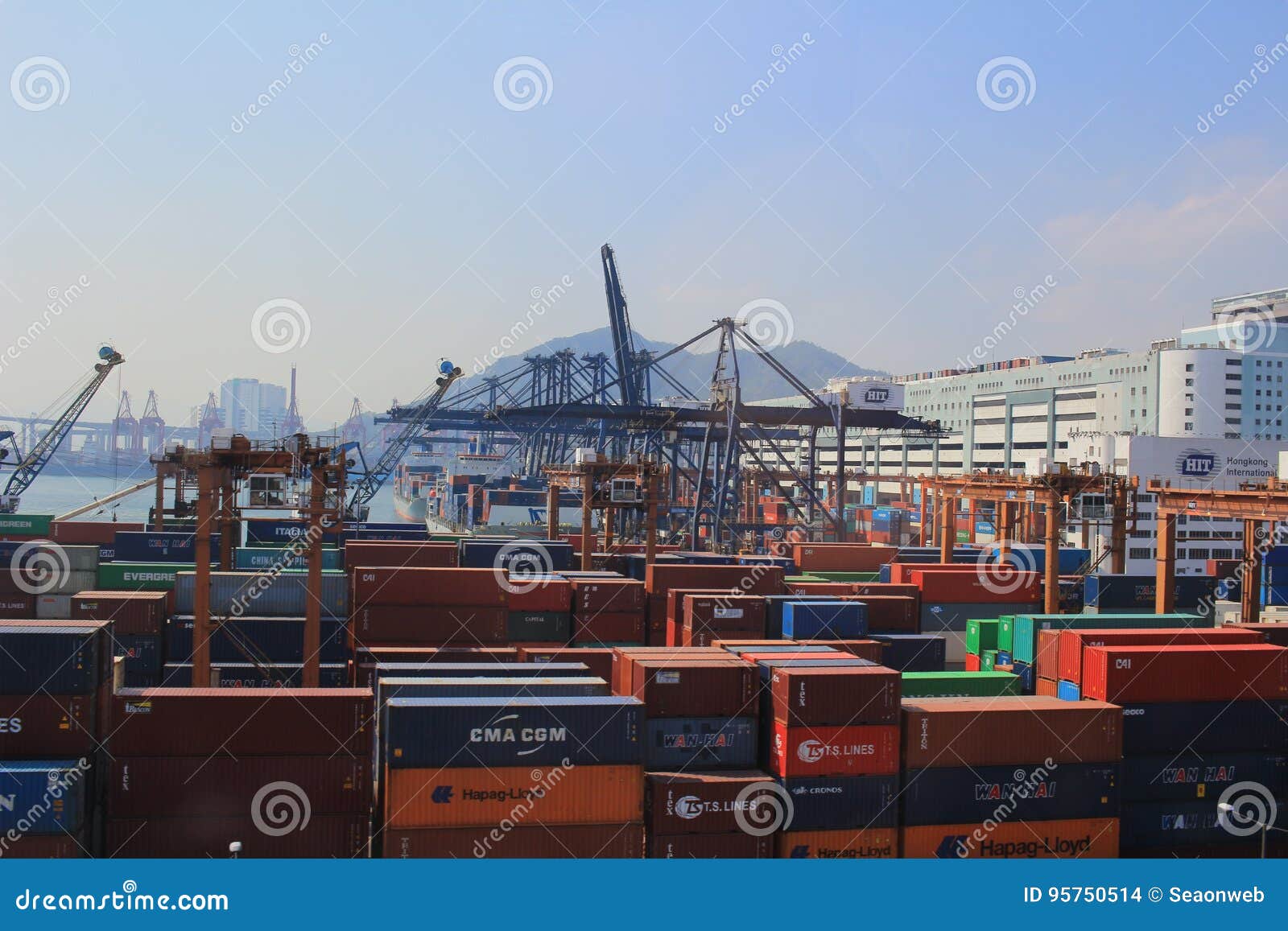Containers in Hong Kong Kwai Chung Container Terminal Editorial Stock ...