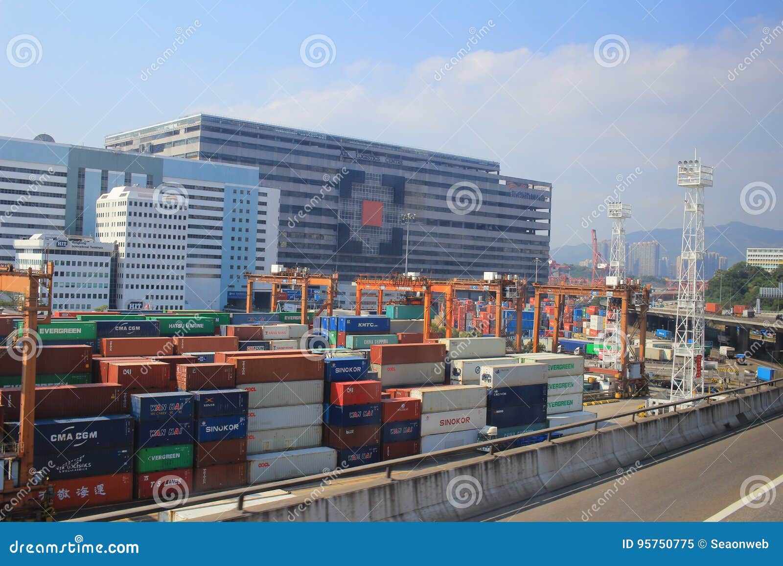 Containers in Hong Kong Kwai Chung Container Terminal Editorial Image ...