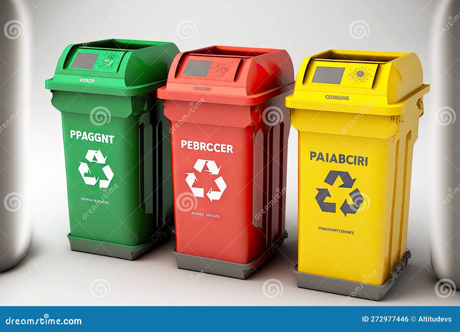 Containers with Inscriptions for Different Types of Garbage and ...