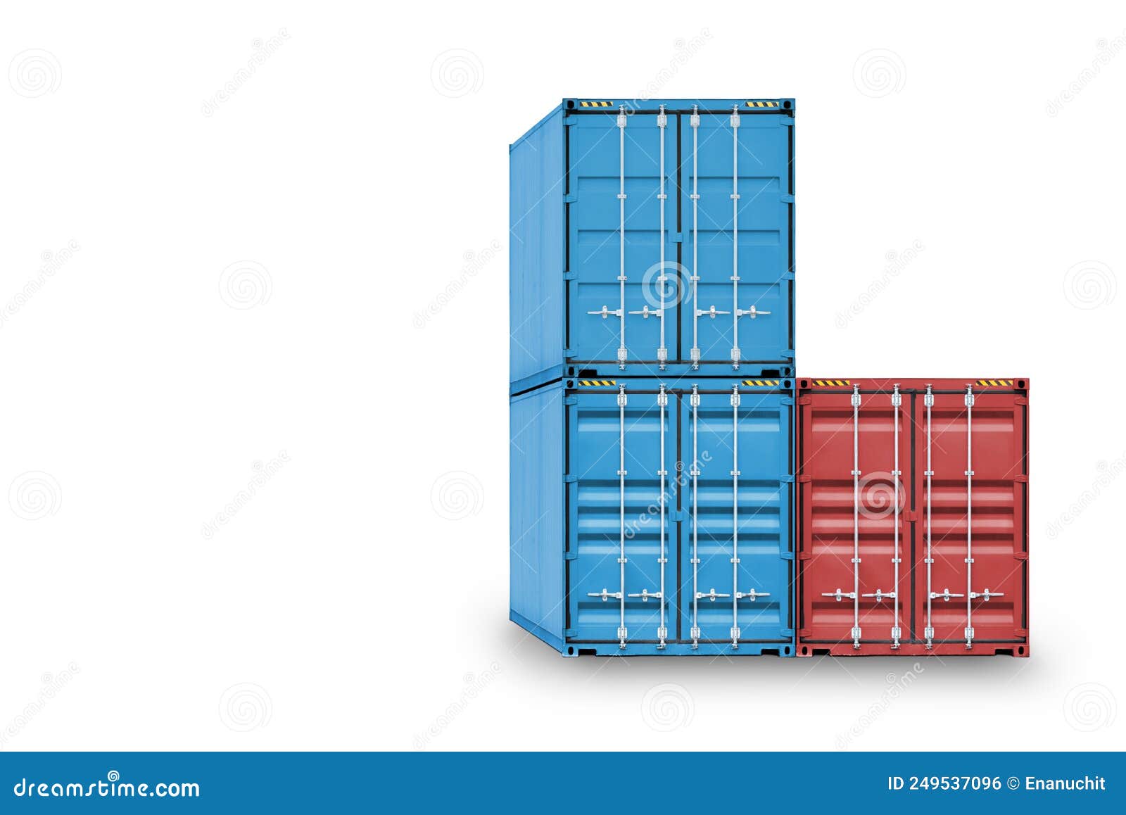 Containers Isolated on White Background, Stack of Colorful Containers ...