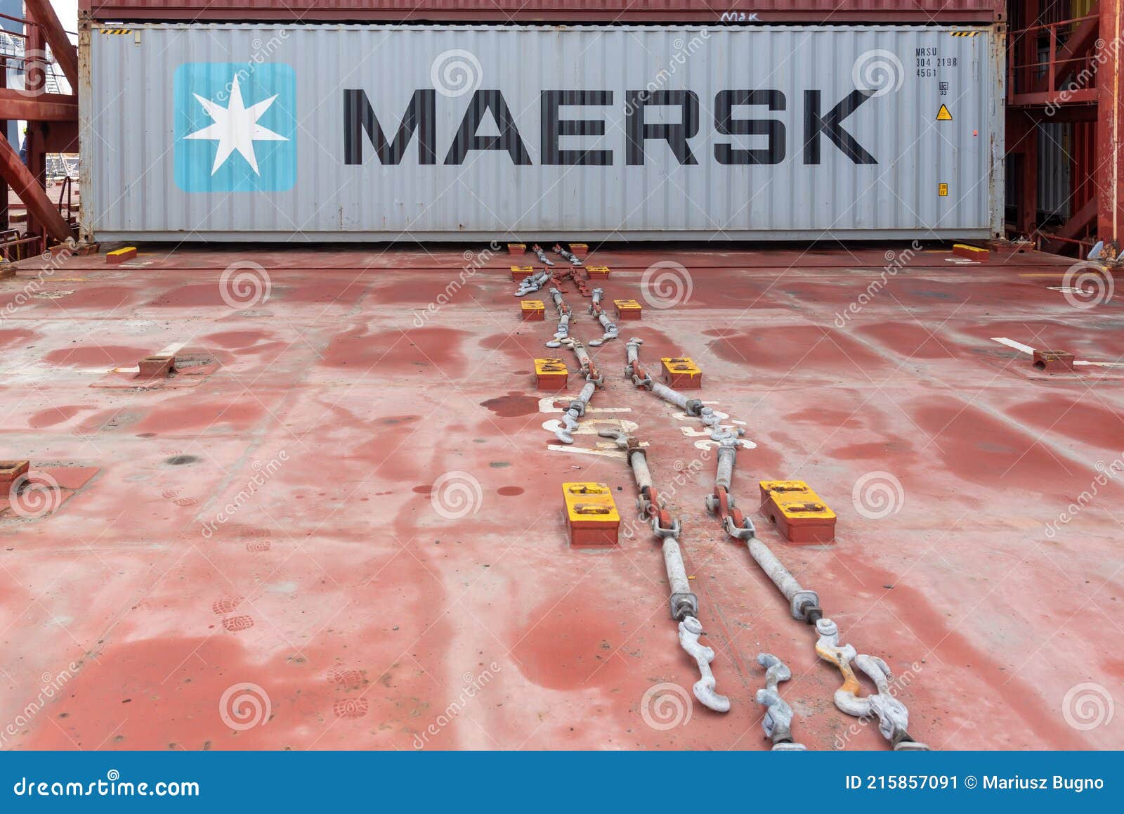 Containers Loaded on Deck of Cargo Ship. Editorial Photo - Image of ...