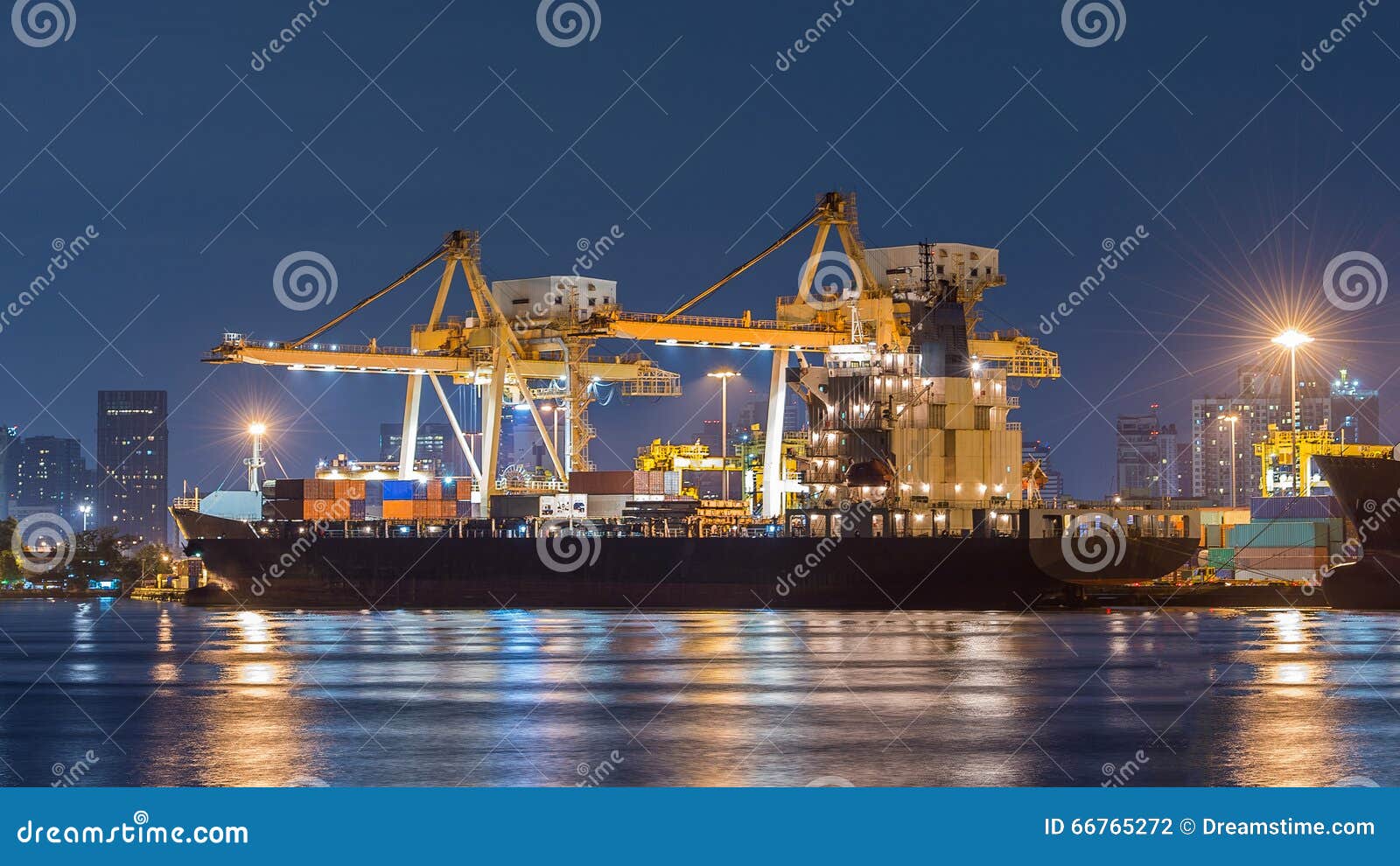 Containers Loading by Crane Stock Photo - Image of kong, loading: 66765272