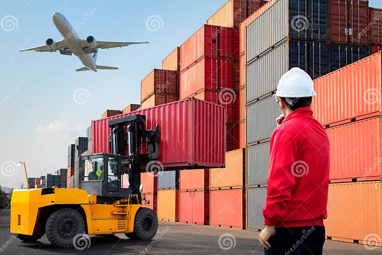 Containers loading stock image. Image of control, cargo - 70381987