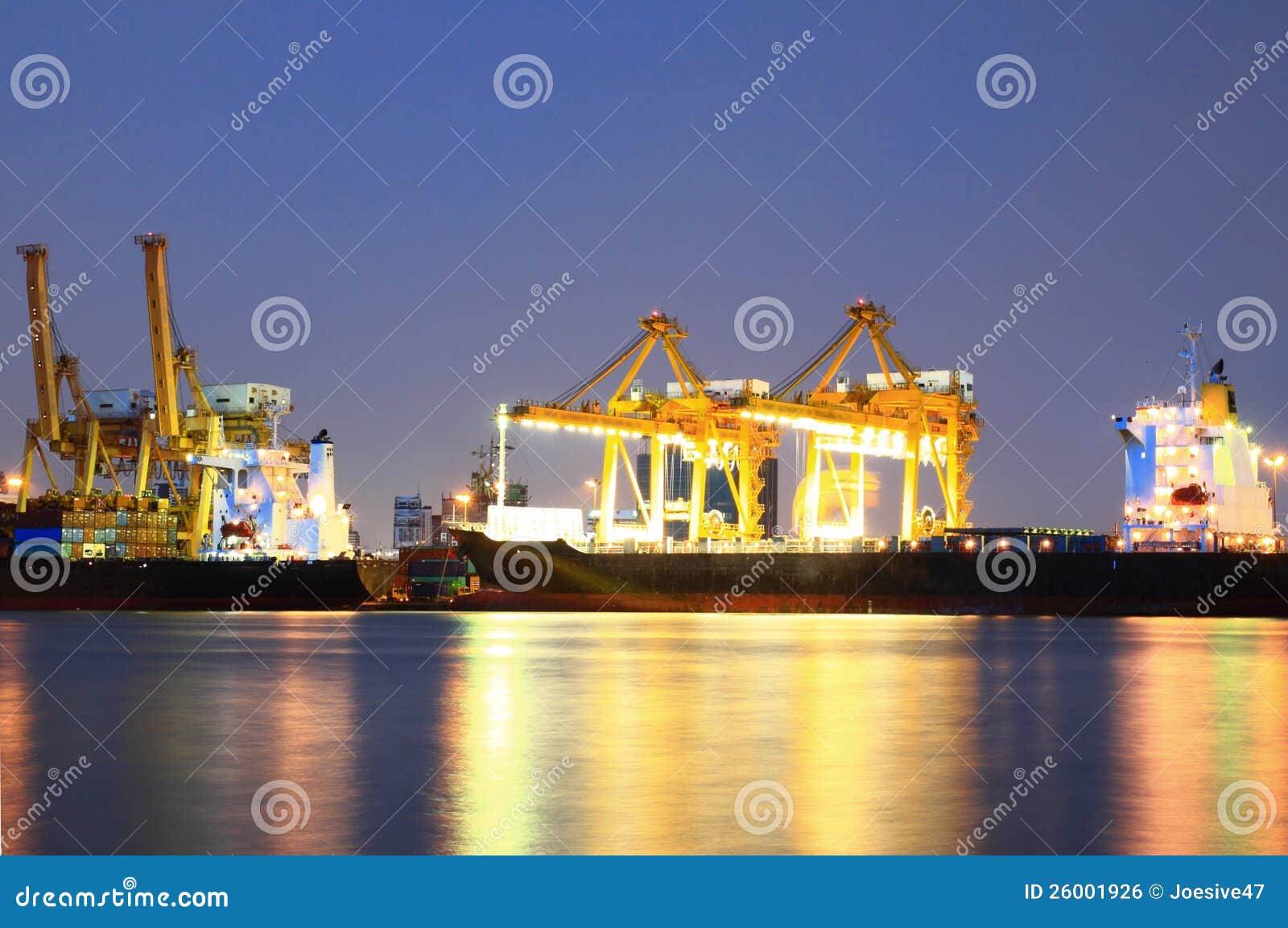 Containers Loading at Sea Trading Port Stock Photo - Image of jetty ...