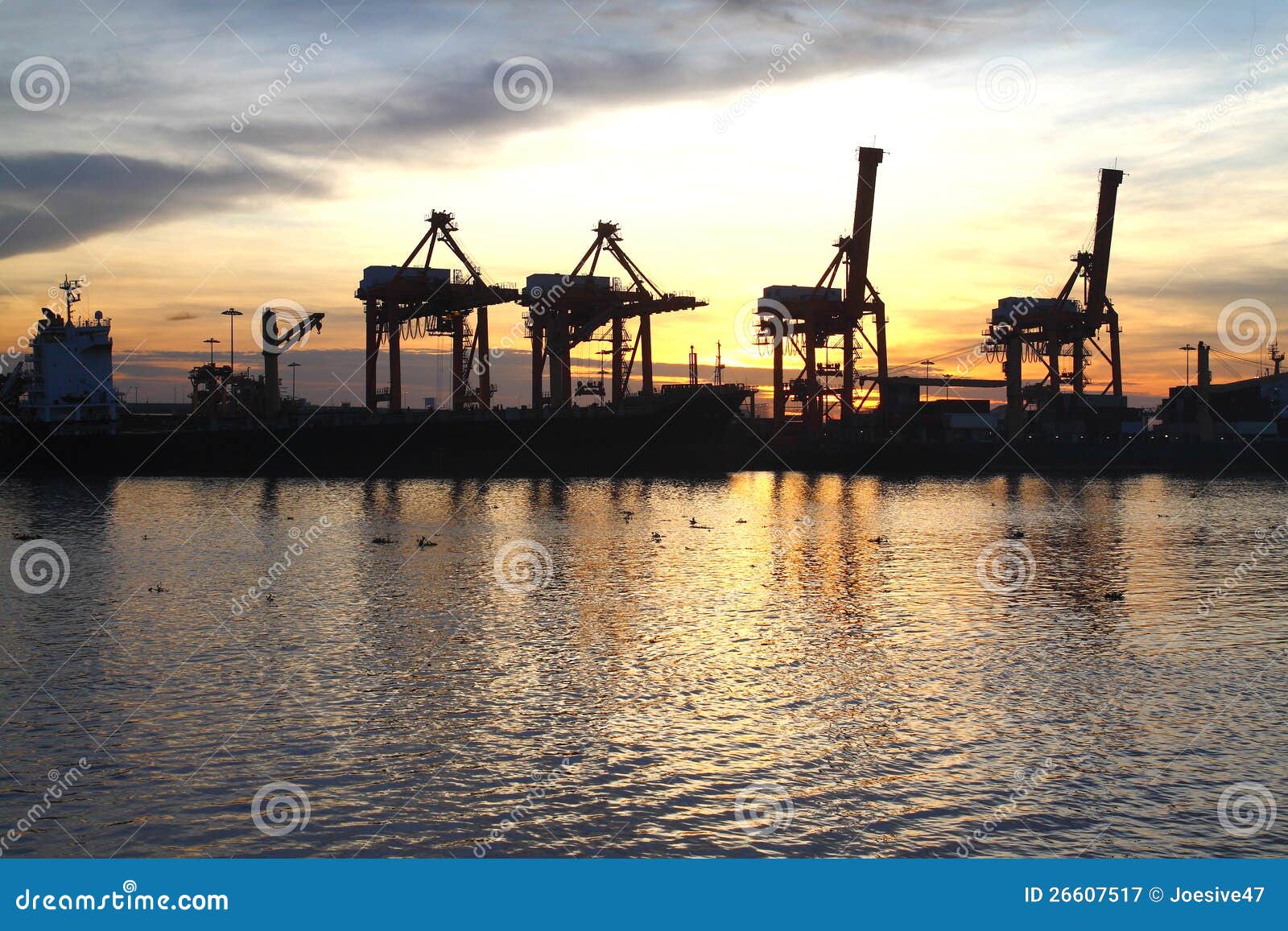 Containers Loading at Sea Trading Port Stock Image - Image of elbe ...
