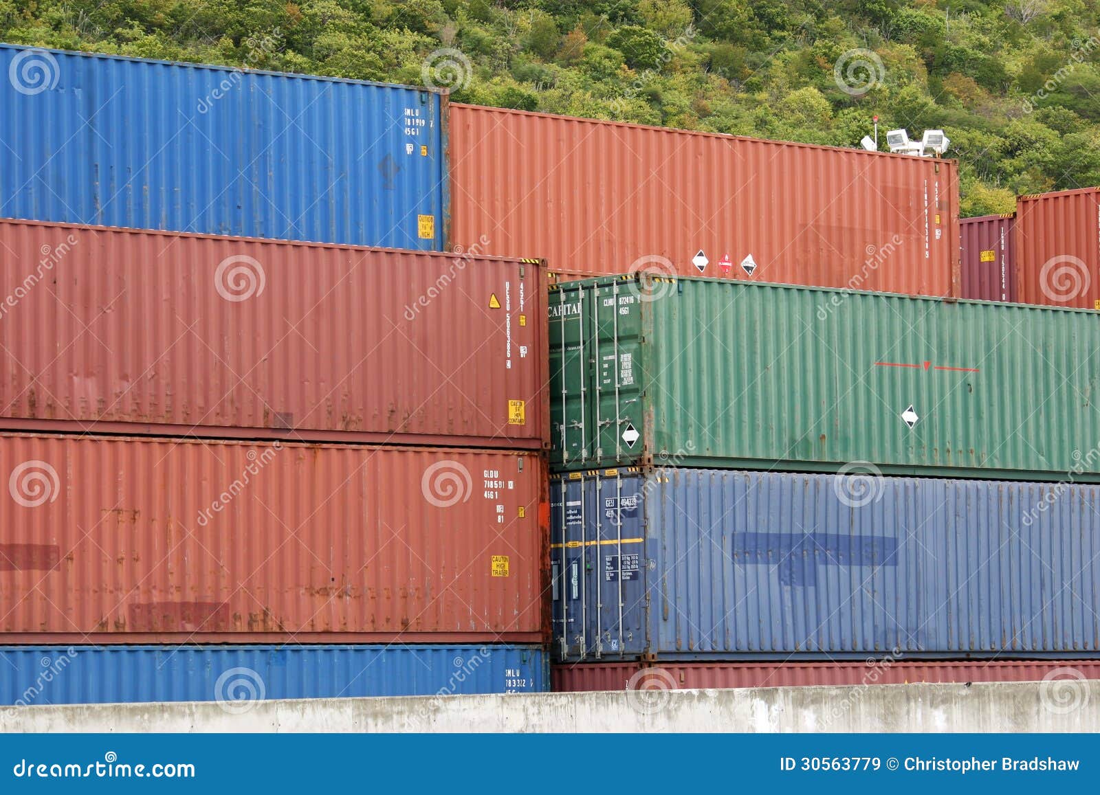 Containers stock image. Image of freight, package, trees - 30563779
