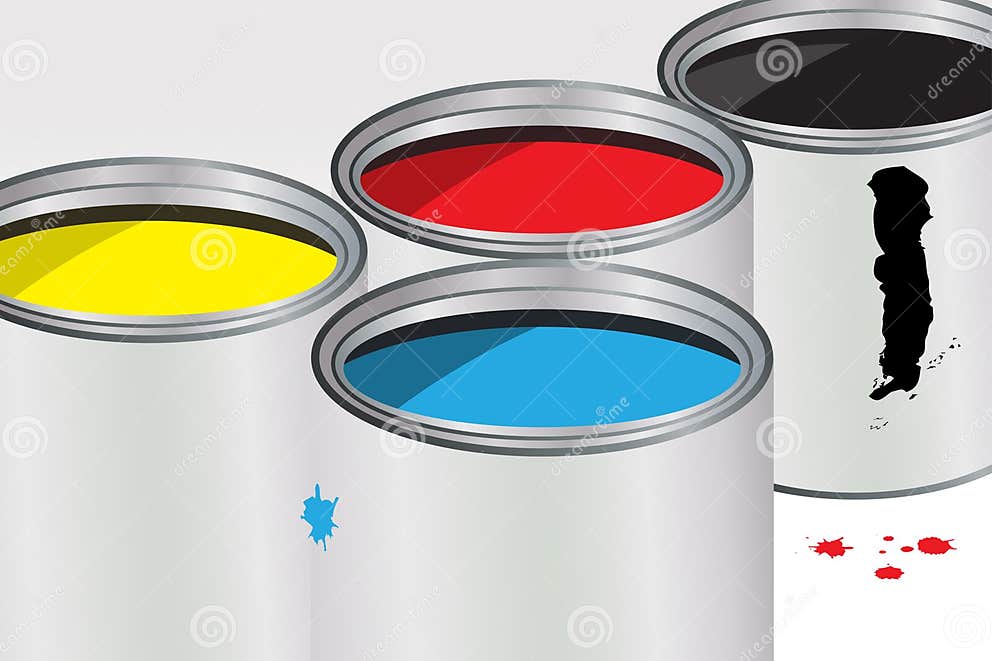 Containers of paint stock vector. Illustration of droplet - 21390767