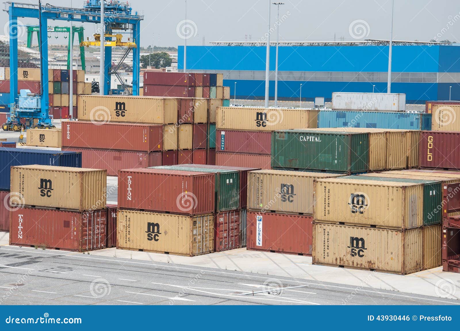 Containers at port editorial photo. Image of carrier - 43930446
