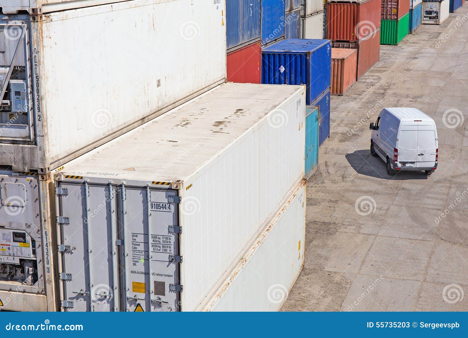 Containers in the port stock image. Image of intermodal - 55735203