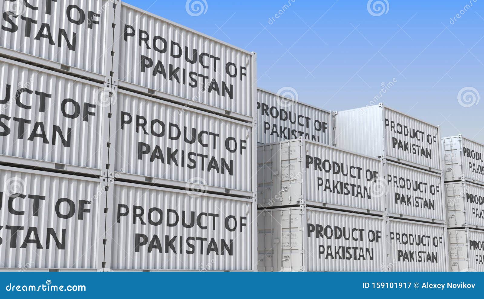 Containers with PRODUCT of PAKISTAN Text. Pakistani Import or Export ...