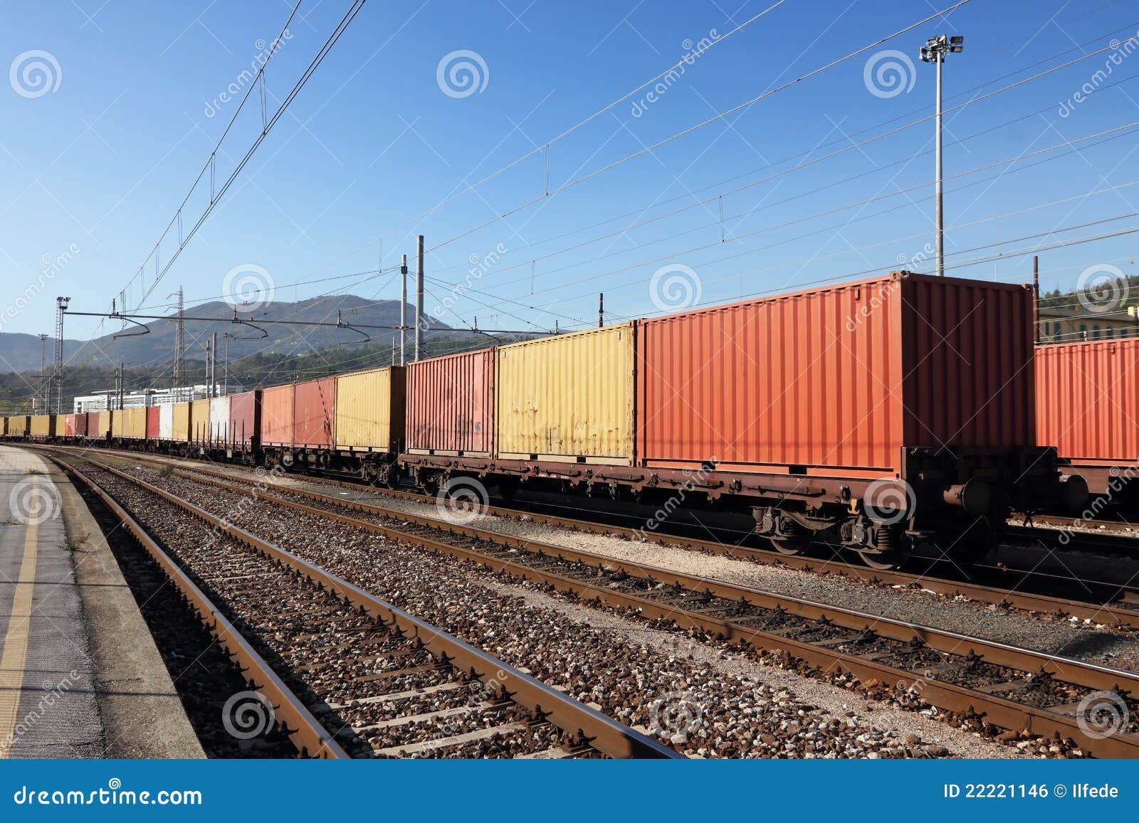 Containers in Railway Station Stock Photo - Image of freight ...