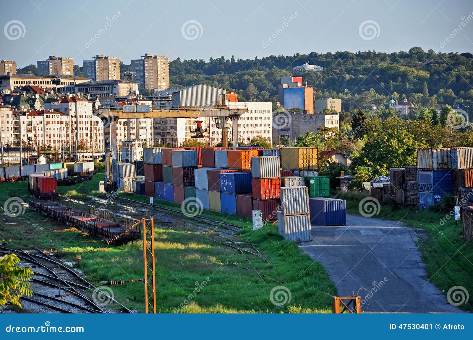 Containers on the Railway Station Stock Image - Image of railroads ...