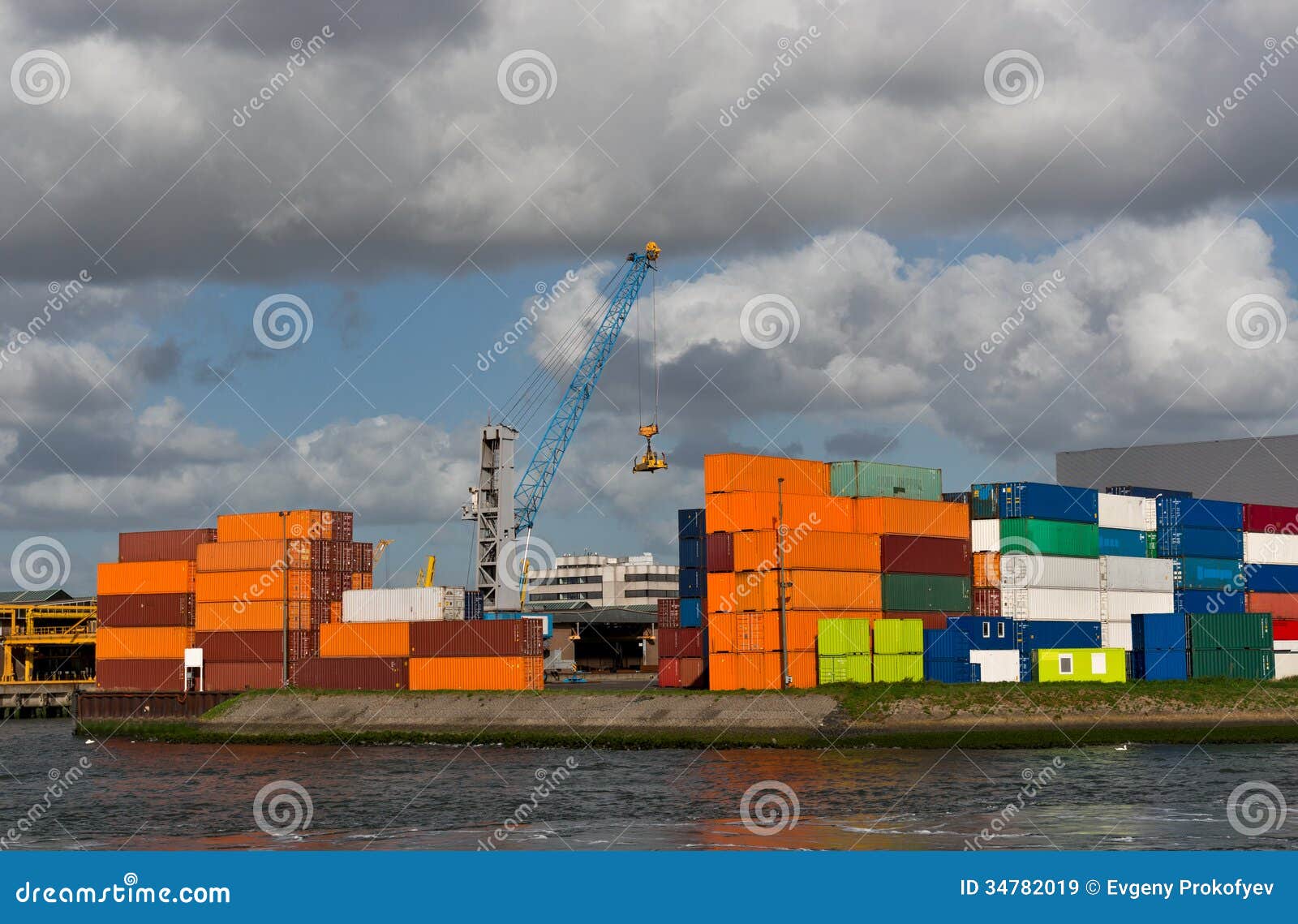 Containers at Rotterdam Port Stock Image - Image of crane, architecture ...