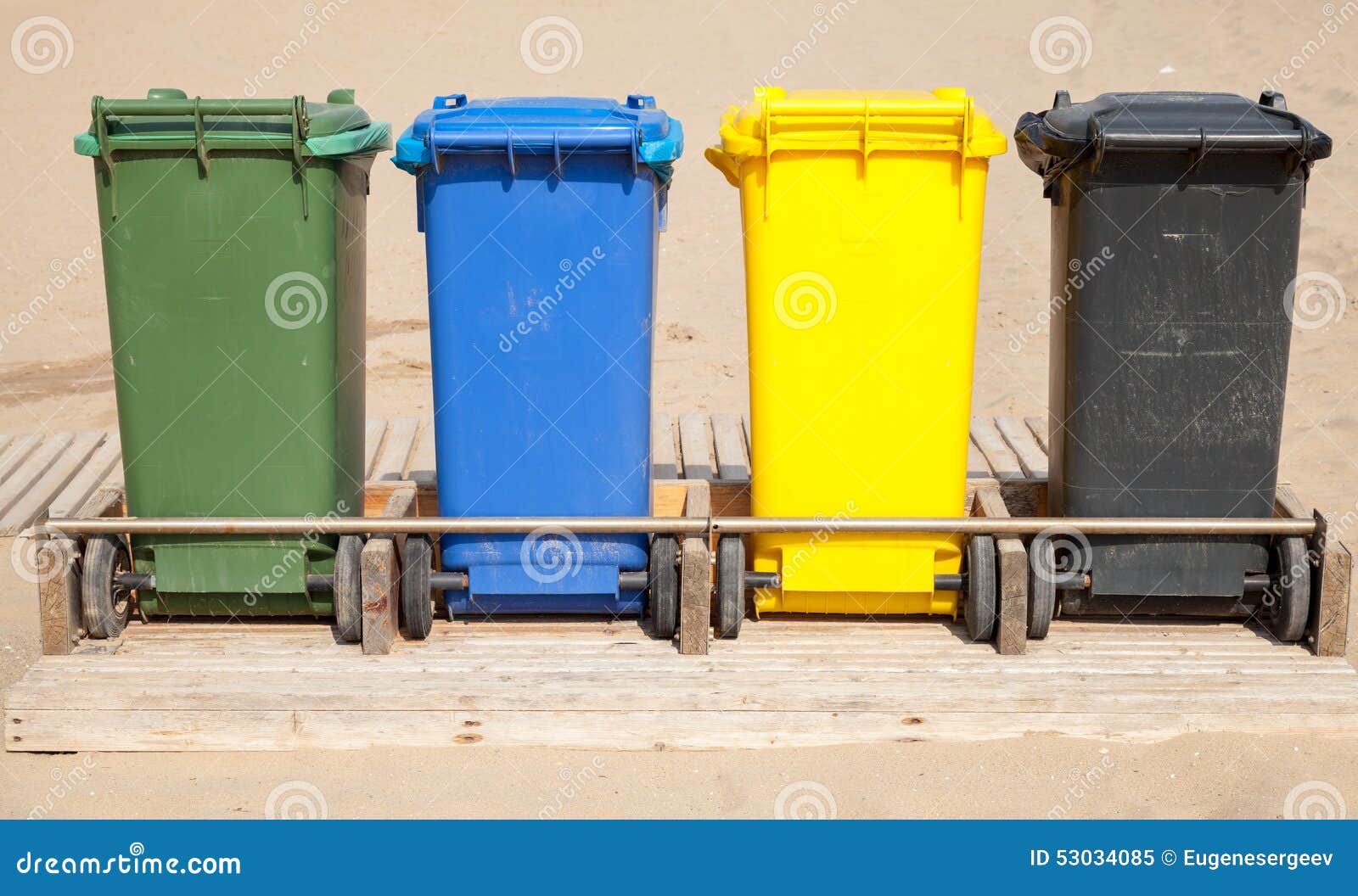 Containers in a Row for Separate Garbage Collection Stock Image - Image ...