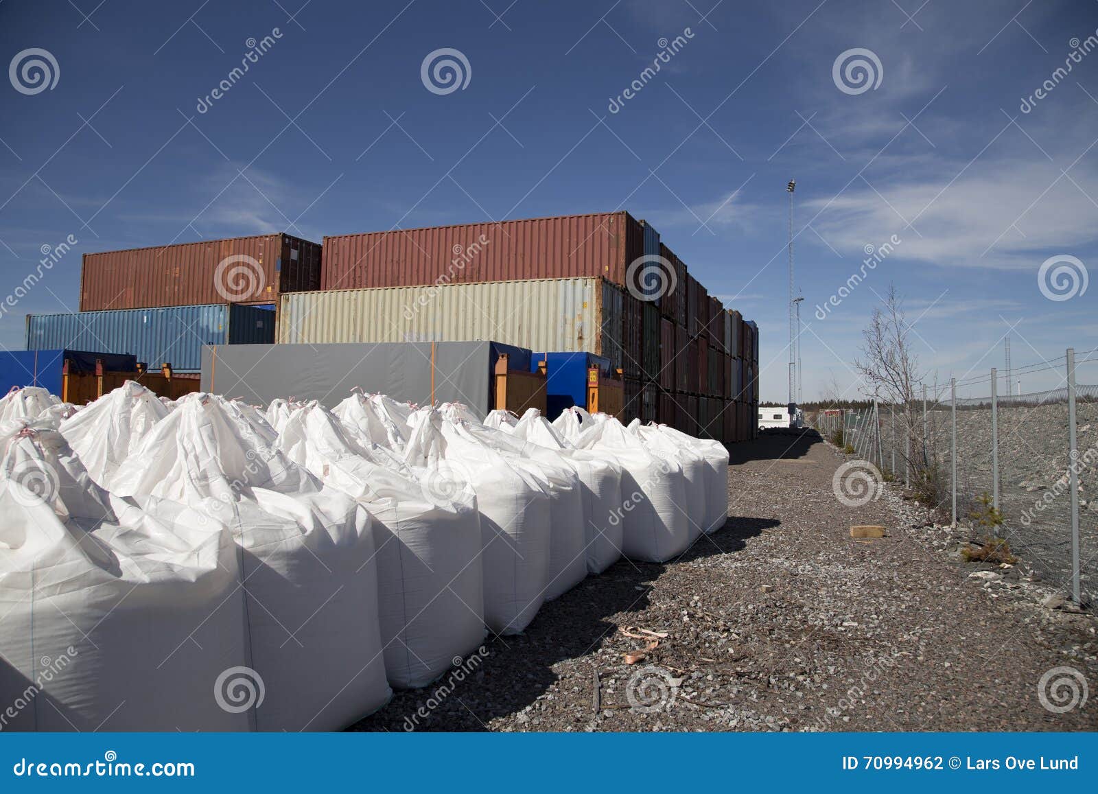 Containers and sacks stock photo. Image of bags, clouds - 70994962