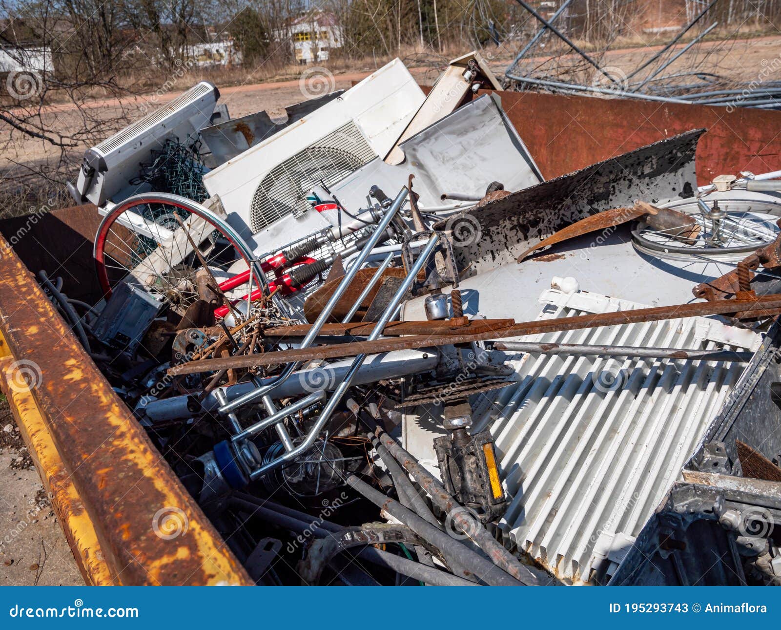 Containers with Scrap Metal Industry Stock Image - Image of bulky ...