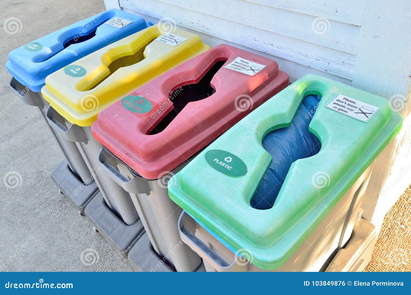 Containers for Separate Collection of Garbage Stock Photo - Image of ...