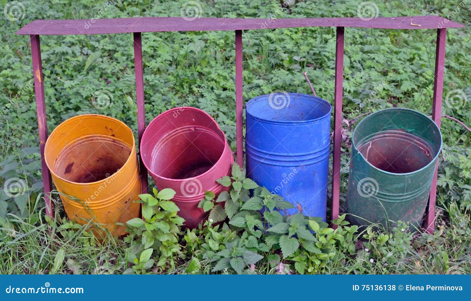 Containers for Separate Waste Collection in the City Park Stock Photo ...