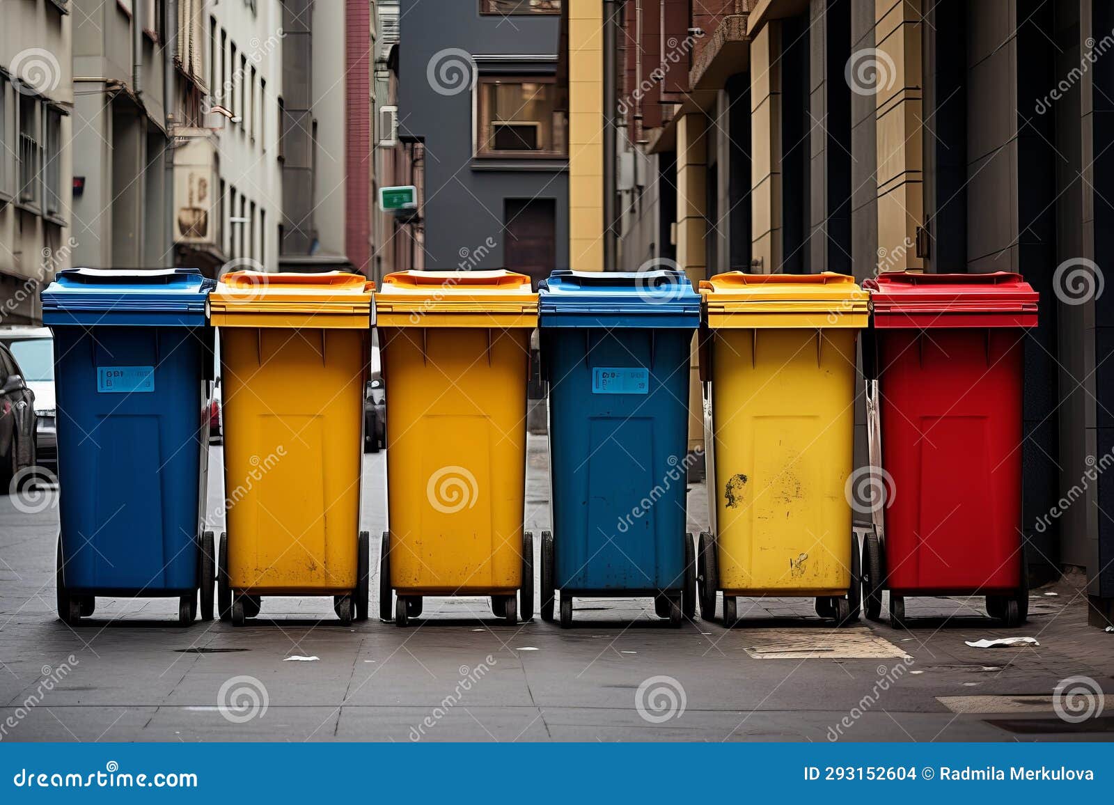 Containers for Separate Waste Collection Stock Photo - Image of rubbish ...