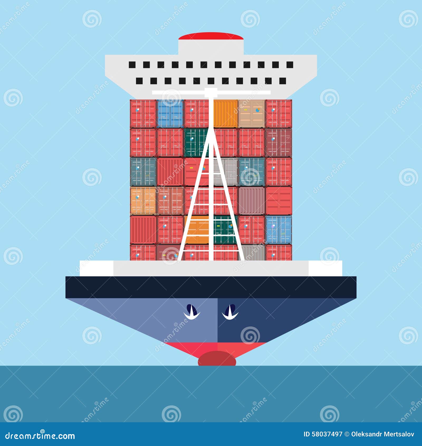 Containers Ship Background Red Abstract Vector Stock Vector ...