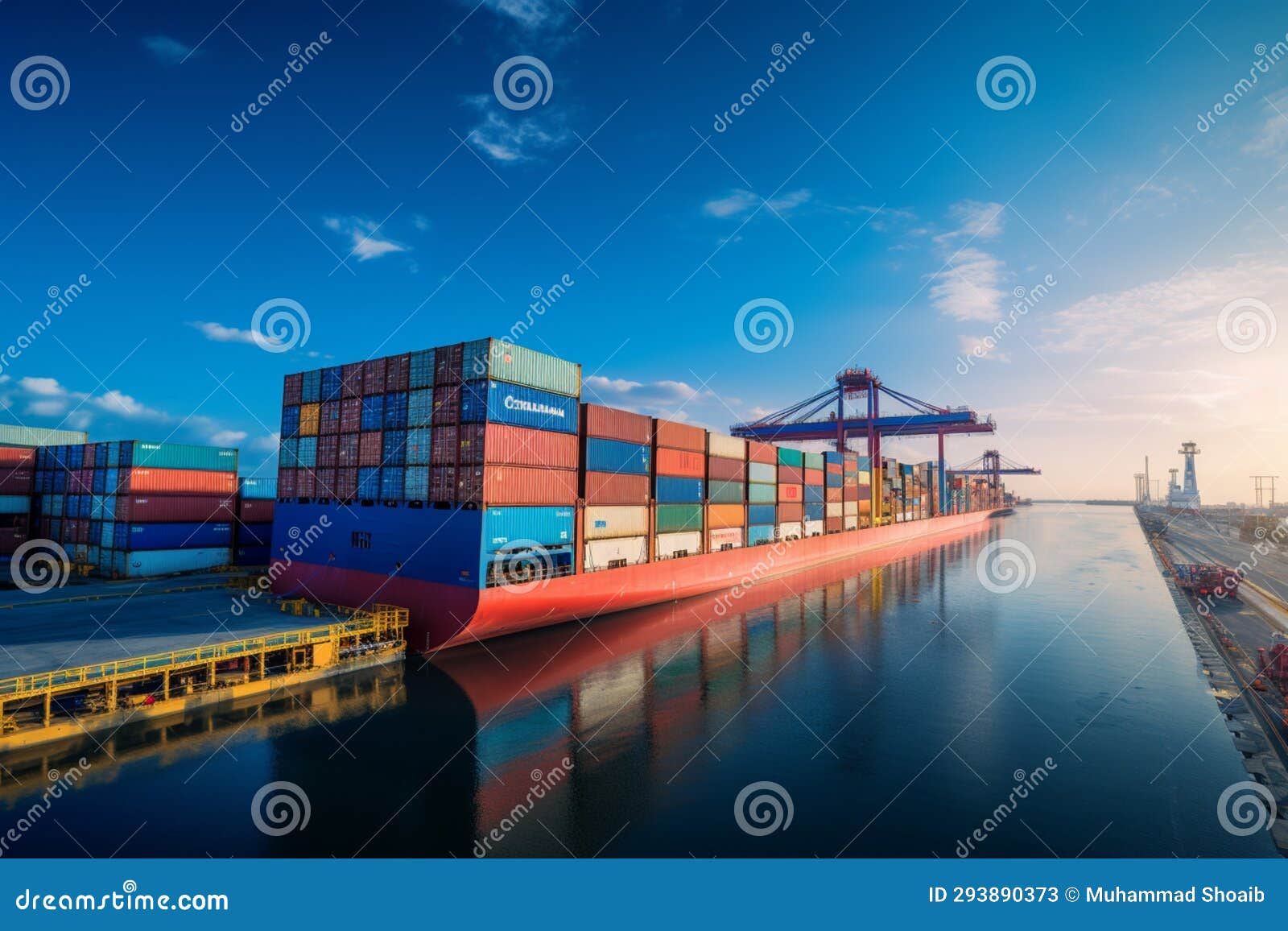 Containers on a Ship, on Their Way To Customs for Export Stock ...