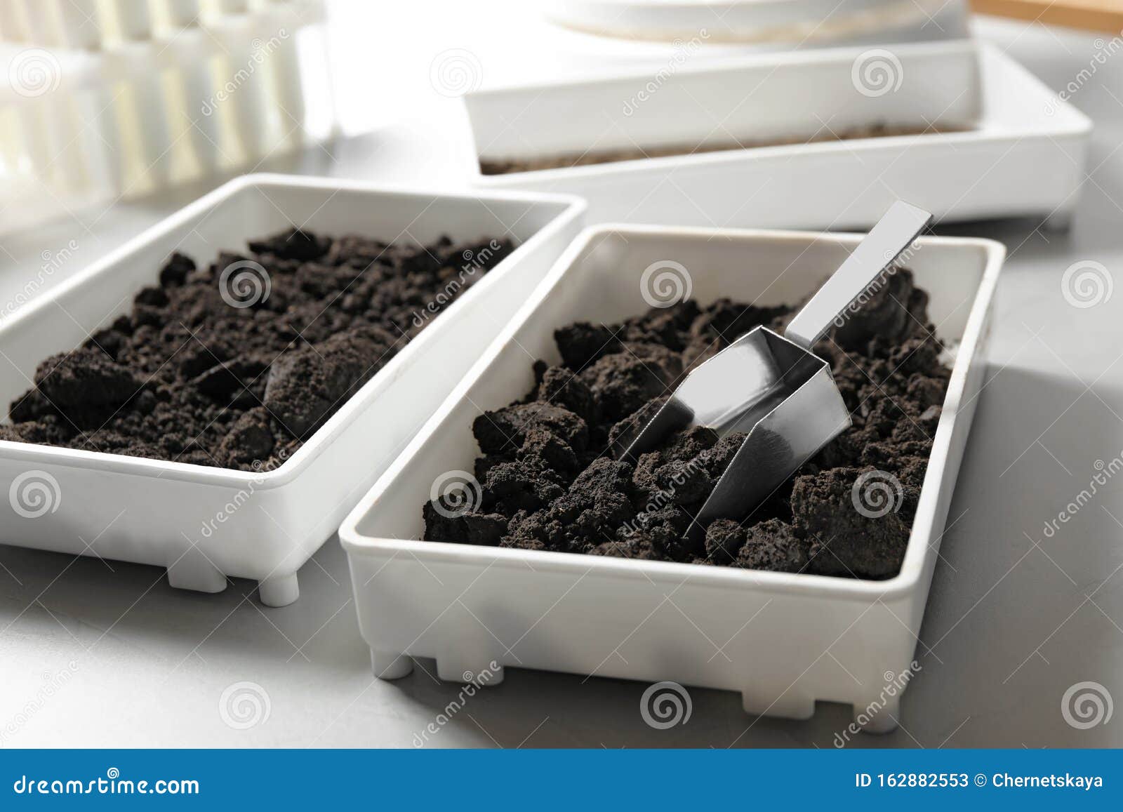 Containers with Soil Samples. Laboratory Research Stock Image - Image ...