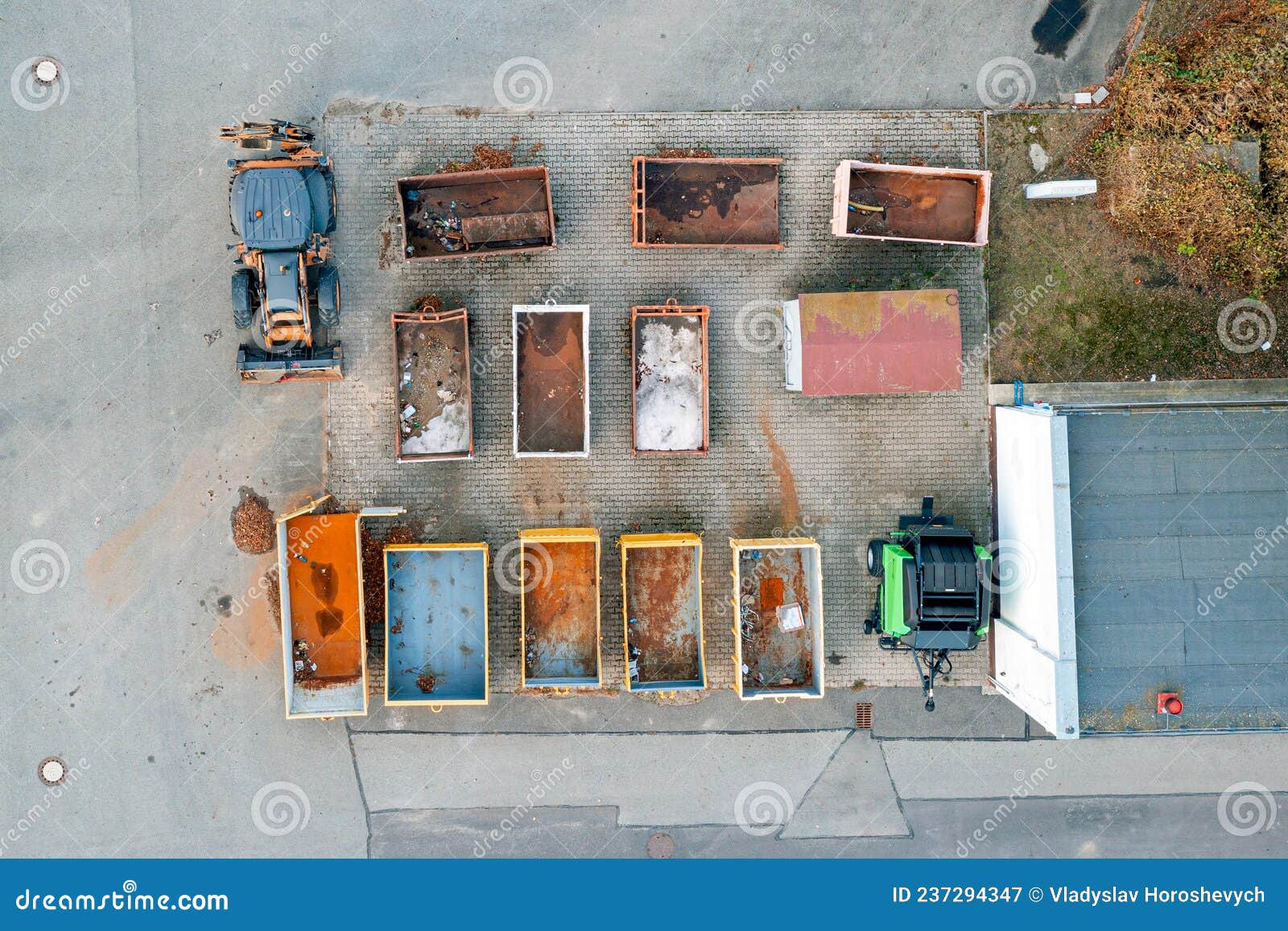 Containers for Sorting and Collecting Bulky Waste, Top View Stock Image ...