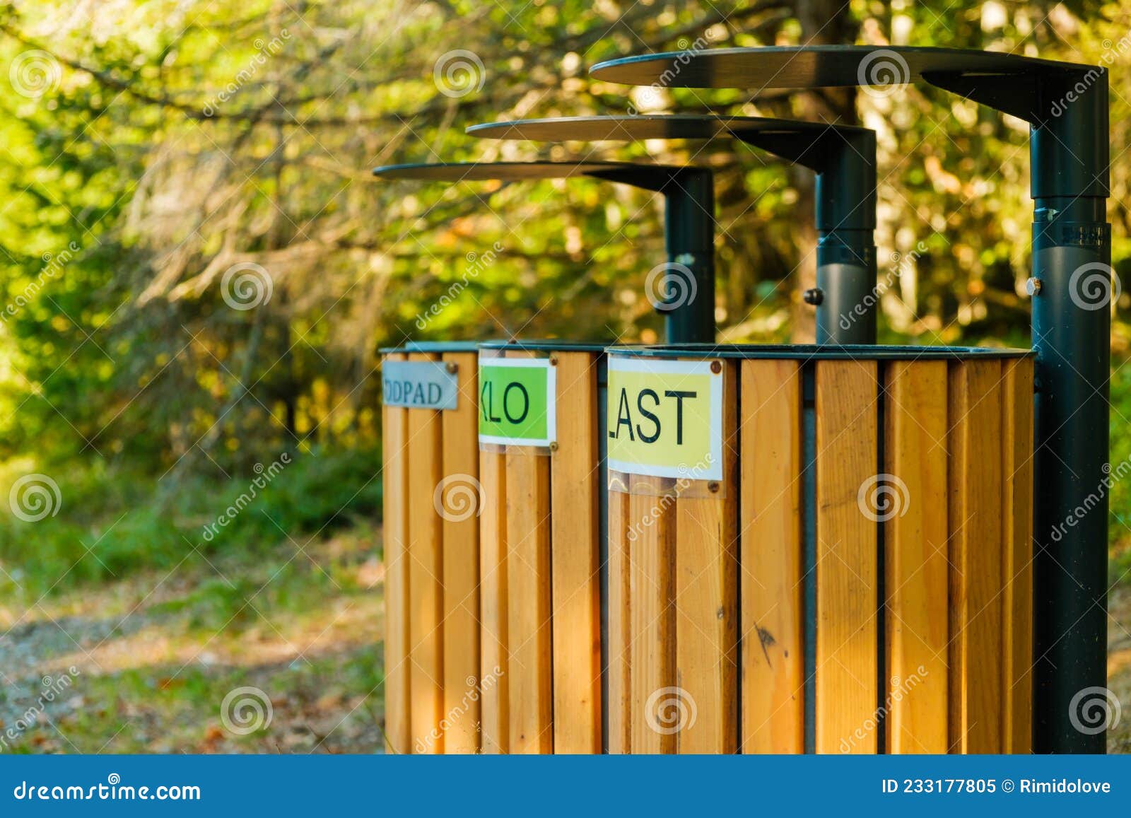 Containers for Sorting Garbage in the Forest Stock Image - Image of ...