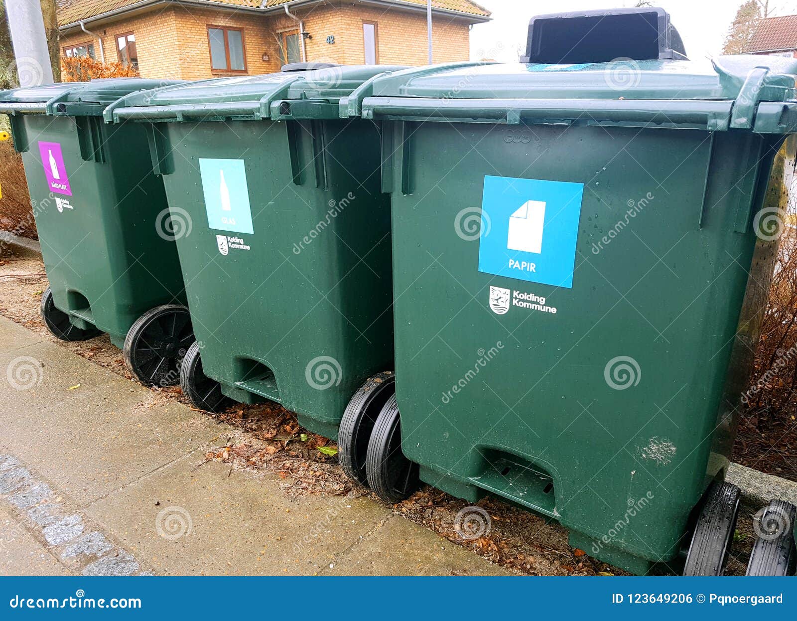 Containers for Sorting Garbage Stock Photo - Image of bottles, wheels ...