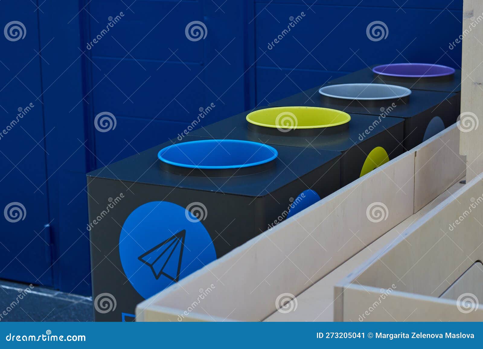 Containers for Sorting Garbage in Shopping Center Stock Image - Image ...