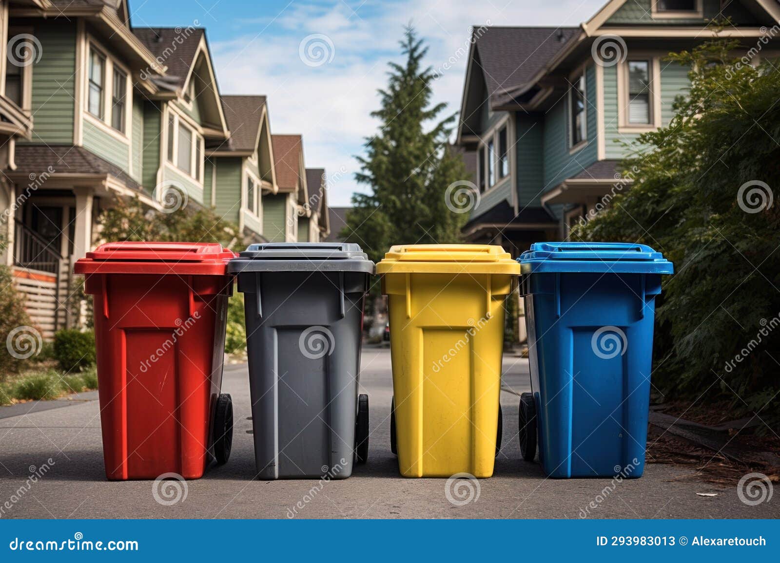 Containers for Sorting Waste by Color. Stock Image - Image of collect ...